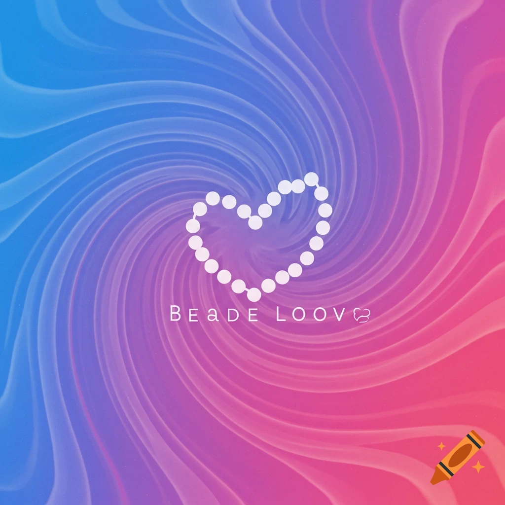 Beaded Love small business logo with blue, pink, and purple colors on ...