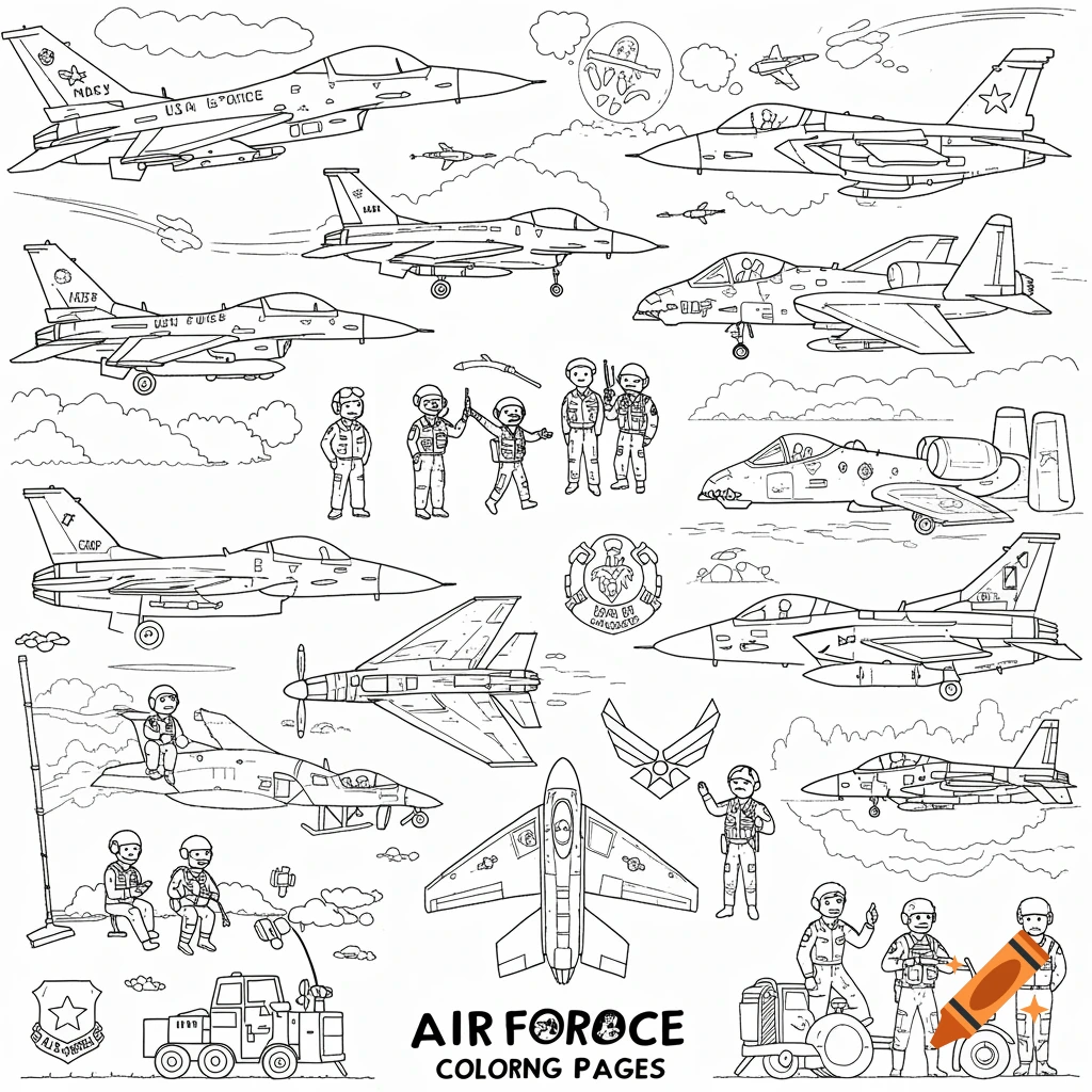 Air Force coloring book pages on Craiyon