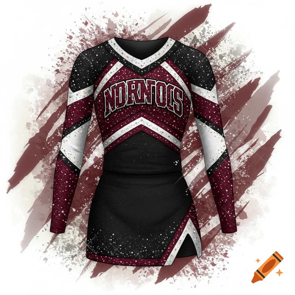 Maroon, black, and white sparkly cheerleading uniform for North Montco ...