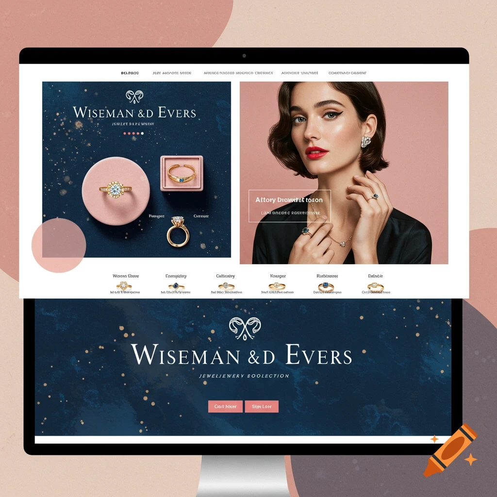 Wiseman and Evers jewelry website design on Craiyon