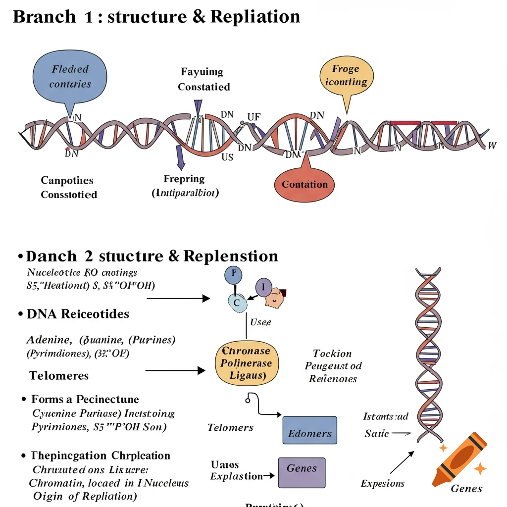 DNA structure and replication diagram on Craiyon