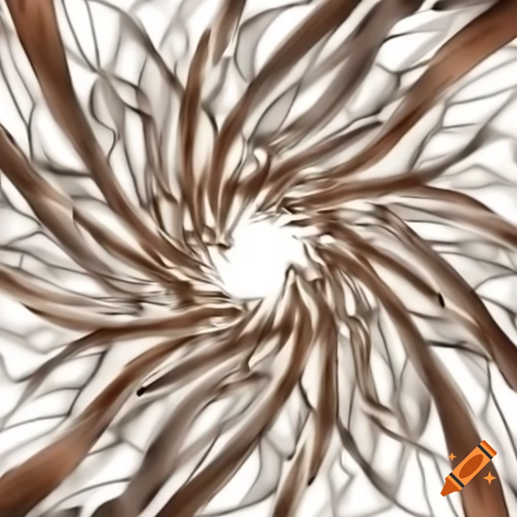 Abstract design with eight intertwined strands symbolizing ...