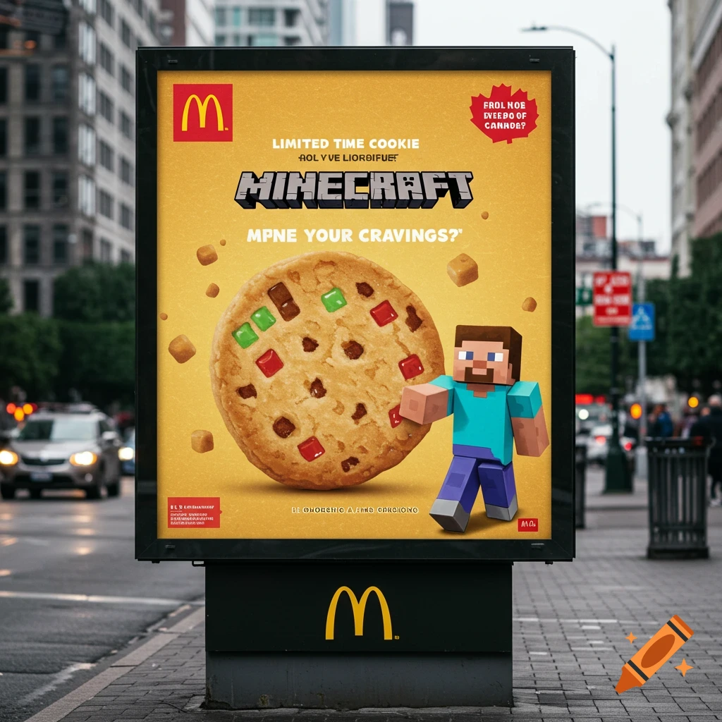 McDonald's Canada billboard ad for Apple cookie Minecraft promotion on ...