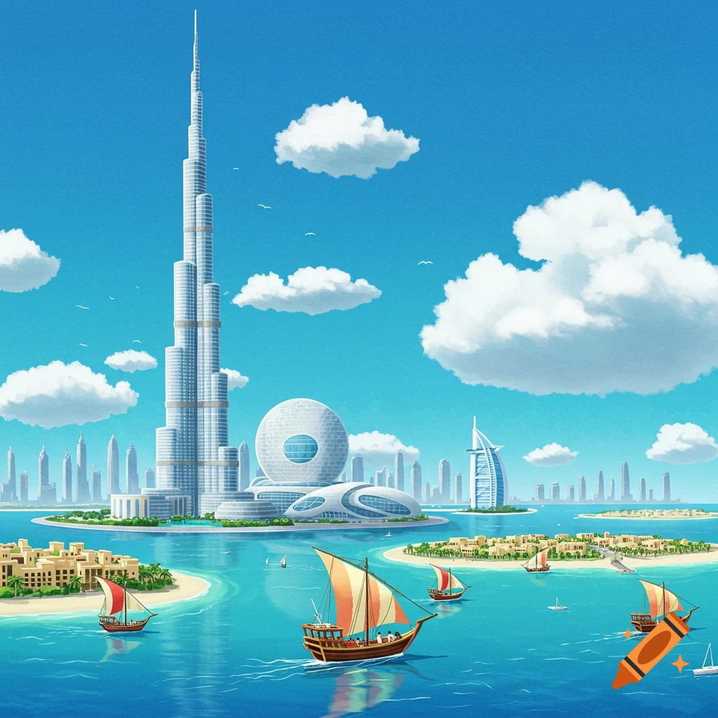 Dubai travel on Craiyon