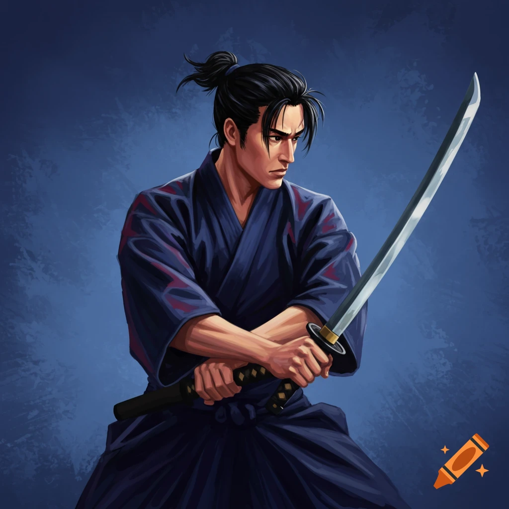 Chudan no kamae stance on Craiyon