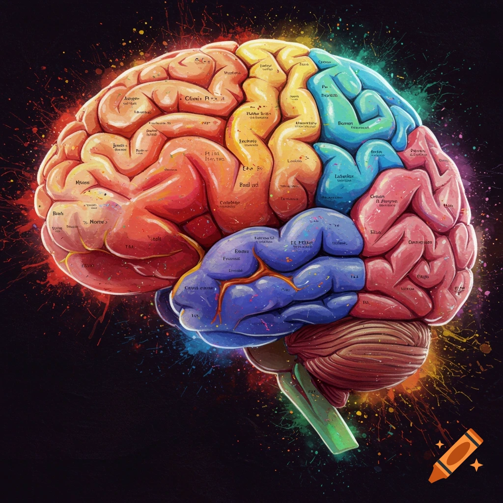 Colorful sectioned brain on Craiyon