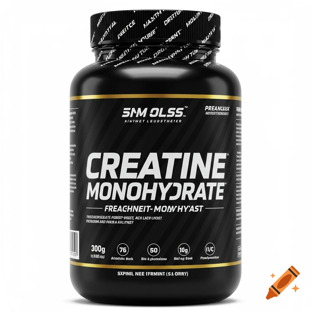 Creatine Monohydrate Supplement Logo Design for 300g, 10.58oz container ...