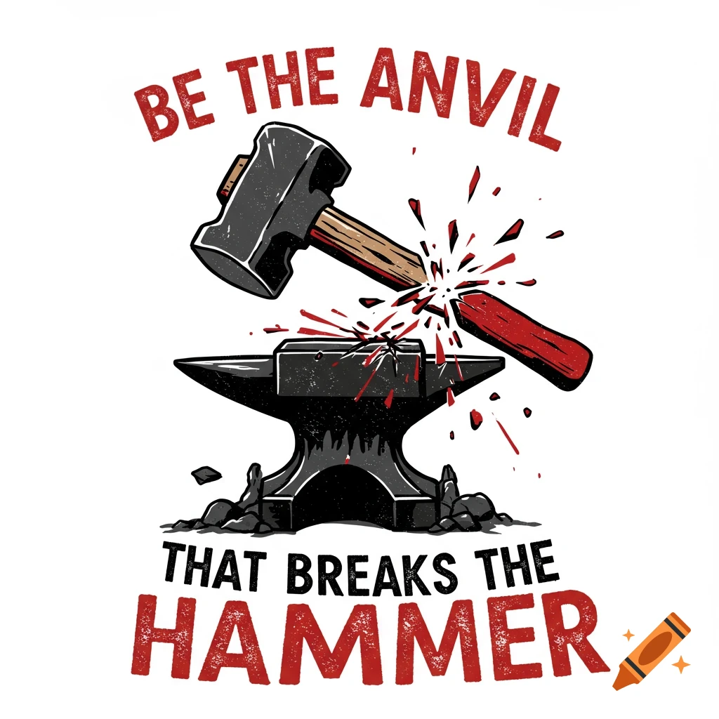 Logo of a hammer striking an anvil with sparks, above the text 'TEAM ...