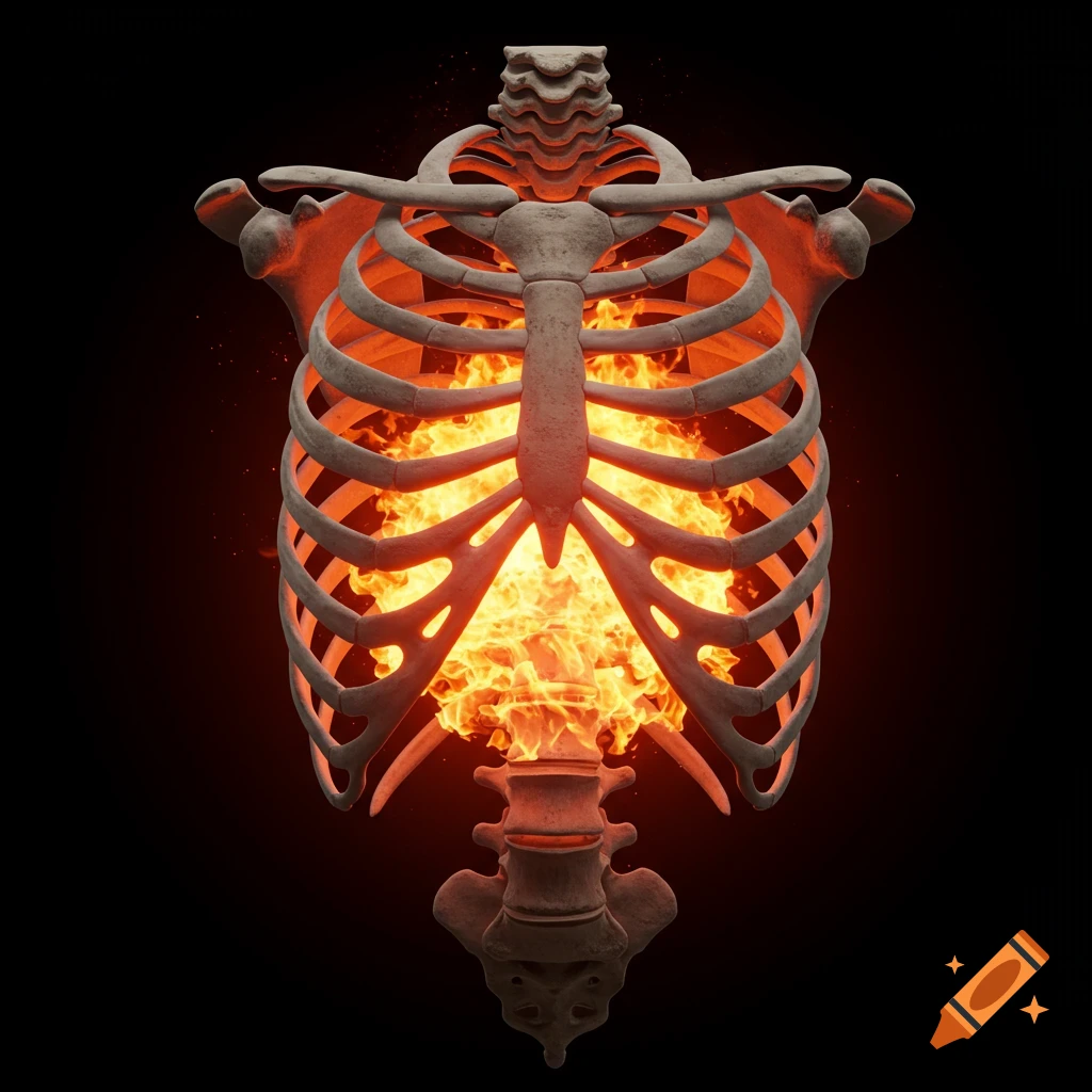 A pale bone against a dark background. on Craiyon