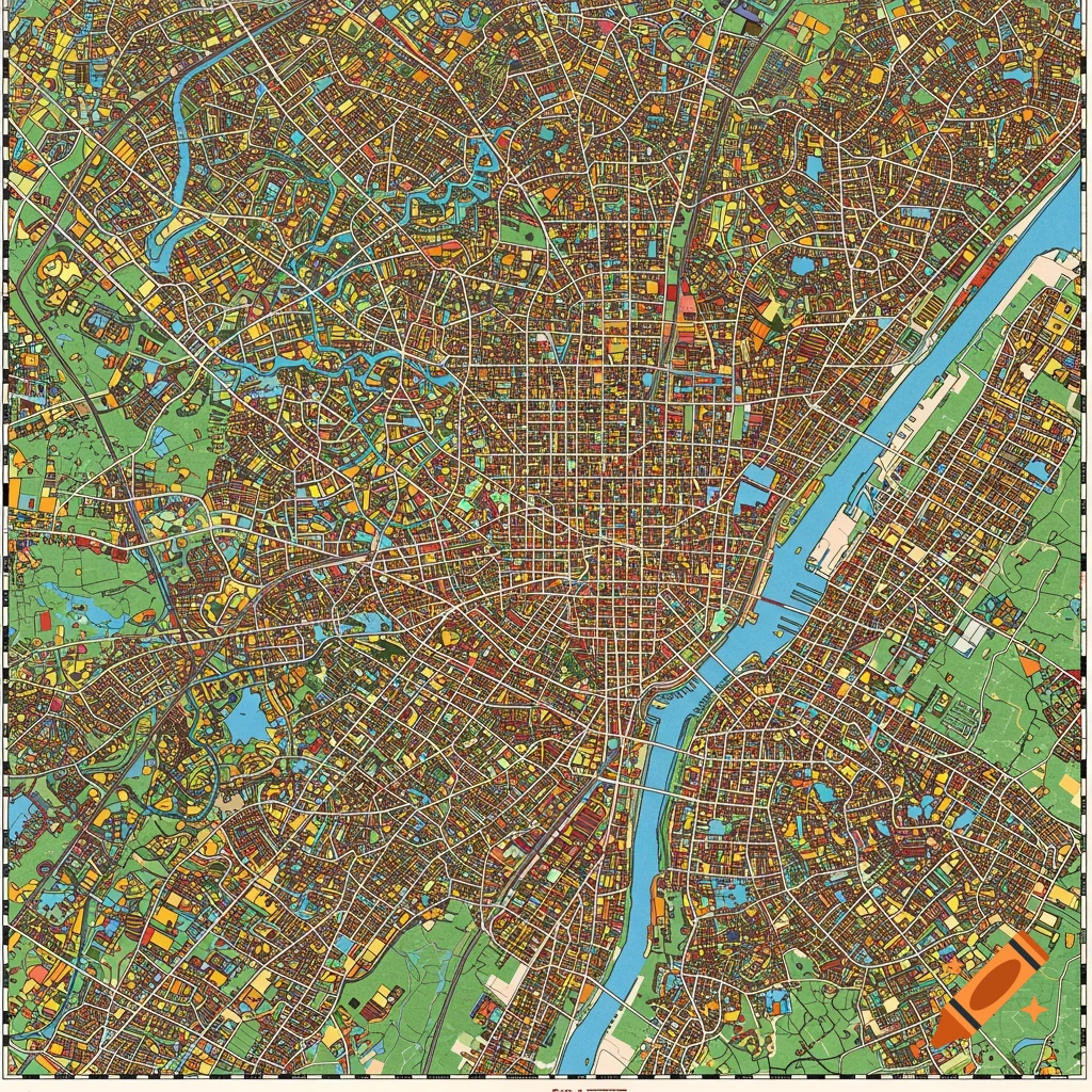 City map without labels on Craiyon