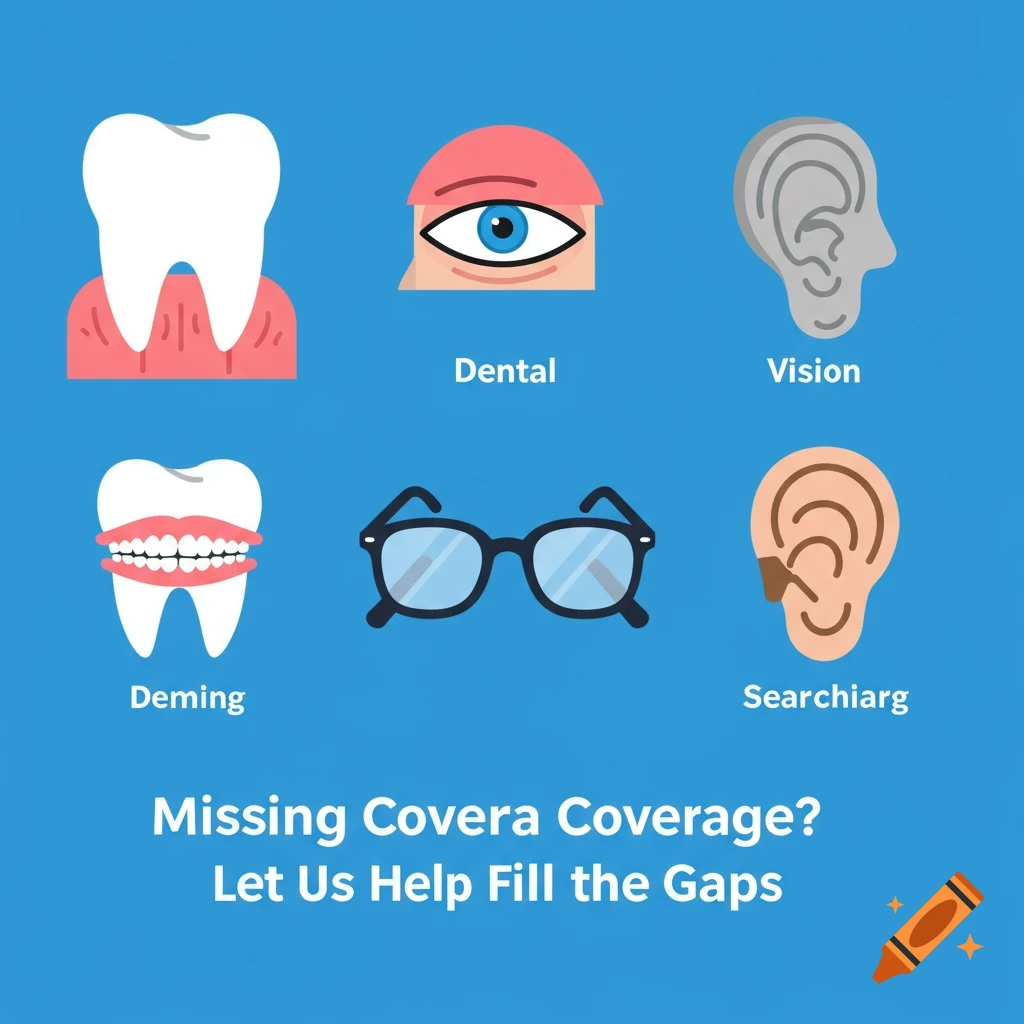 Dental, Vision, and Hearing Coverage Infographic on Craiyon