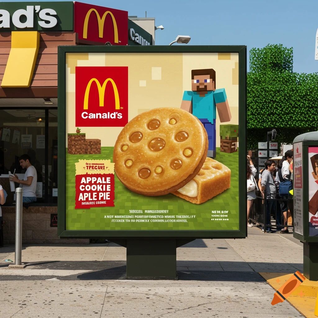 McDonald's Canada billboard ad for Apple cookie Minecraft promotion on ...