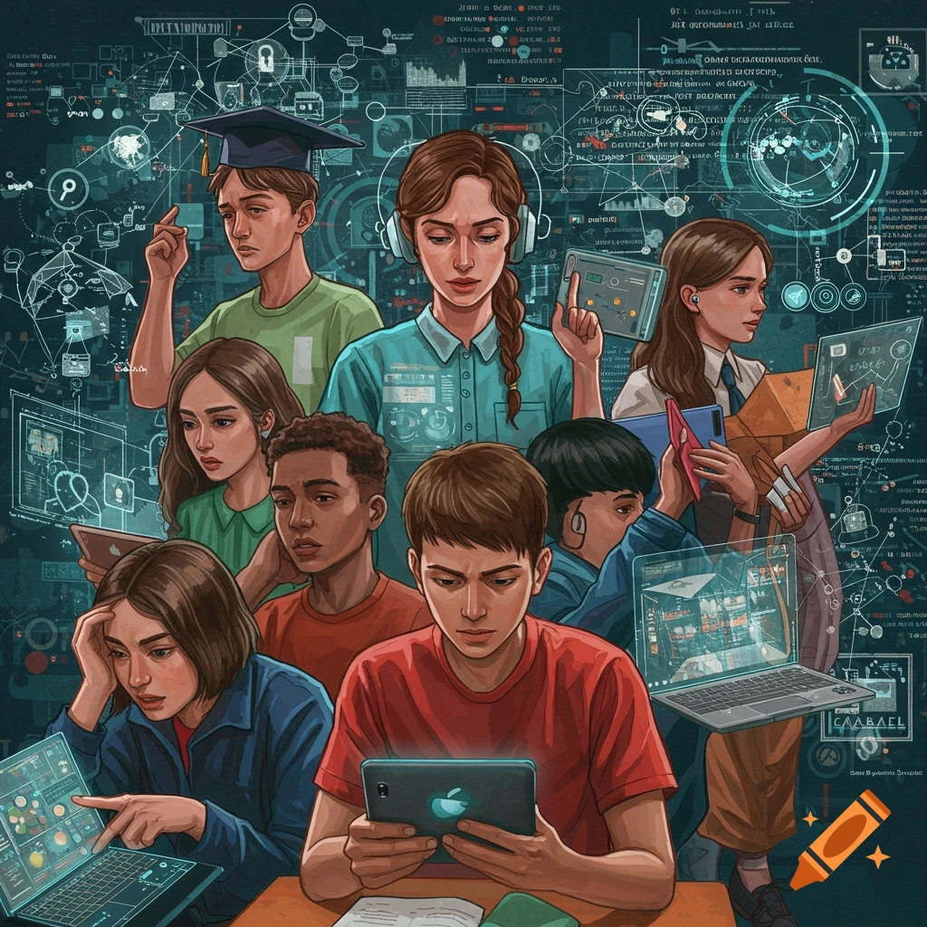 Challenges in education digitalization on Craiyon