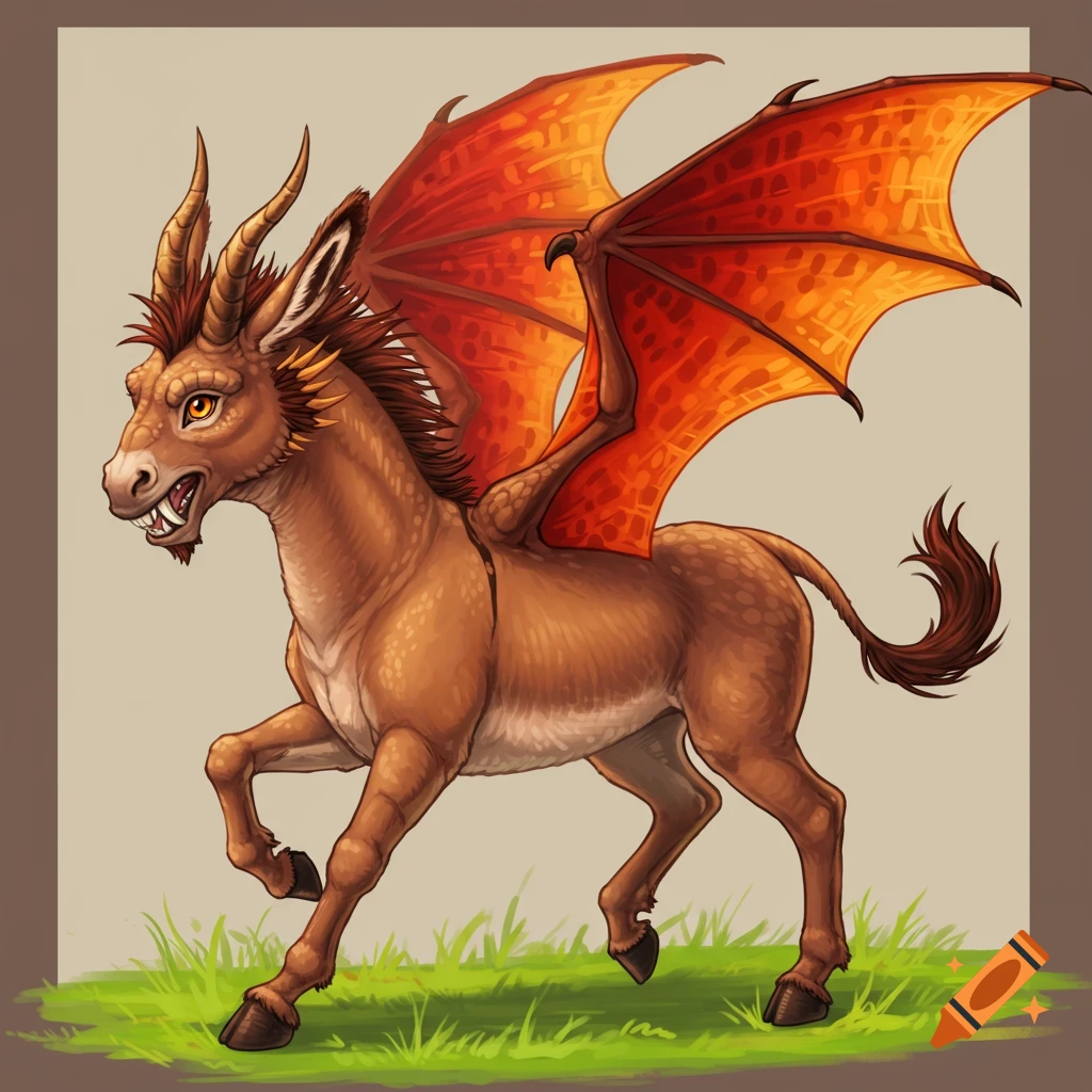 Stylized illustration of a powerful orange lion with fiery red mane and ...