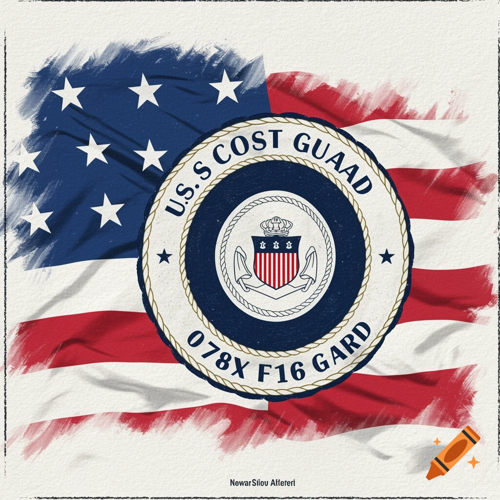US Coast Guard emblem on white background on Craiyon