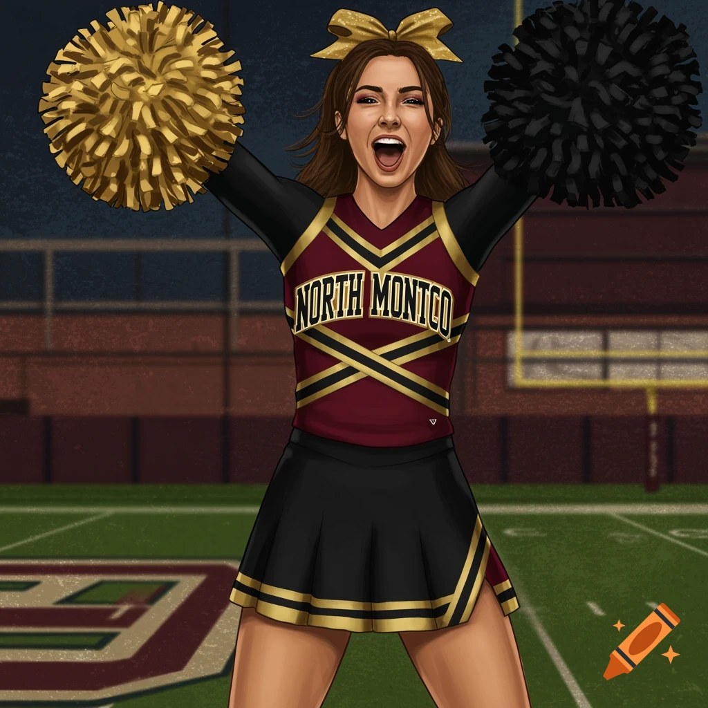 Maroon and Black Cheerleading uniform for North Montco on Craiyon