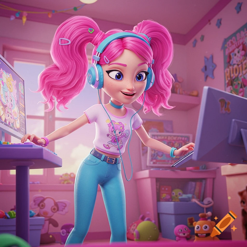 Cartoon characters resembling Bubble Guppies, a girl and a boy, look ...