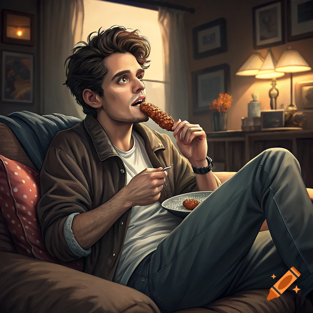 Person eating a triple burger at Burger King with Jonny Gilbert. Likely ...