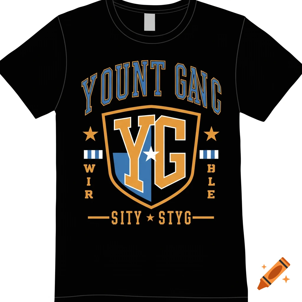 YOUNT GANG and YG initials graphic t-shirt design on Craiyon