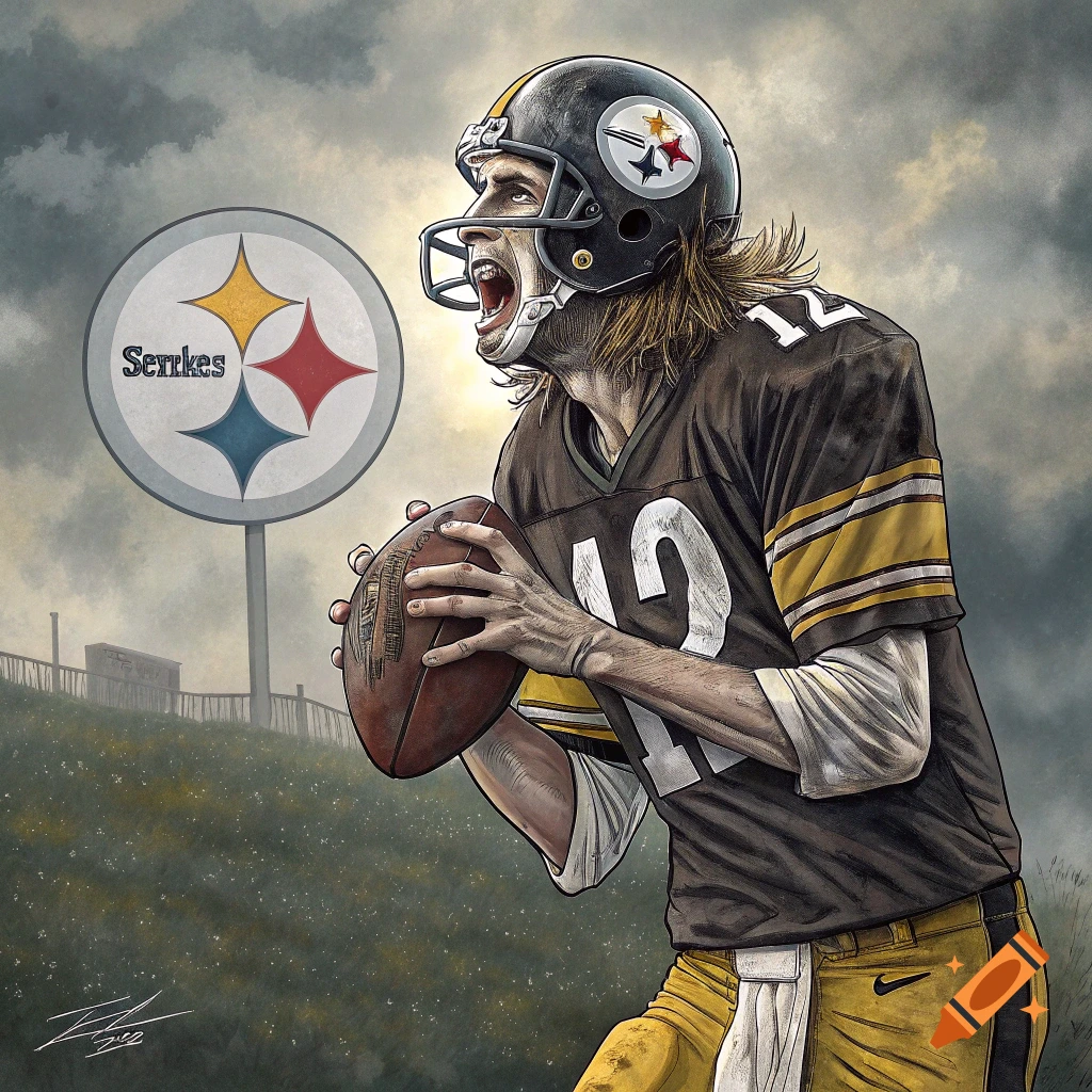 Kenny Stabler depicted as a zombie quarterback for the Steelers on Craiyon