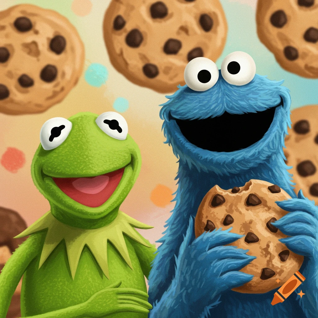 Two Elmo mascot costumes from 1990s Sesame Street on Craiyon