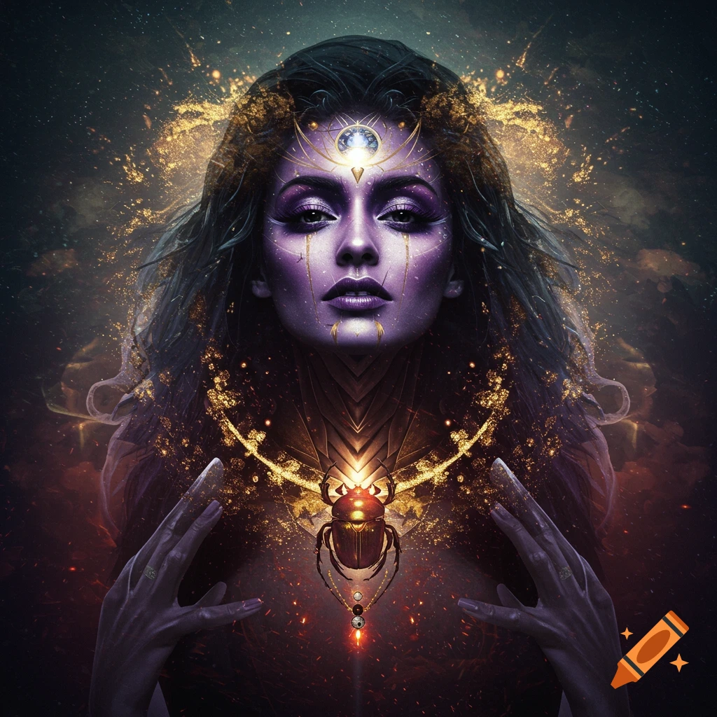 Colorful magazine collage of an alien woman dragon hybrid bending space ...