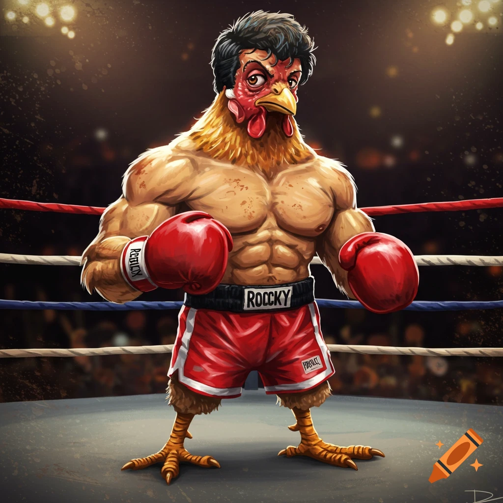 An illustration of a muscular boxer in red shorts and white gloves ...