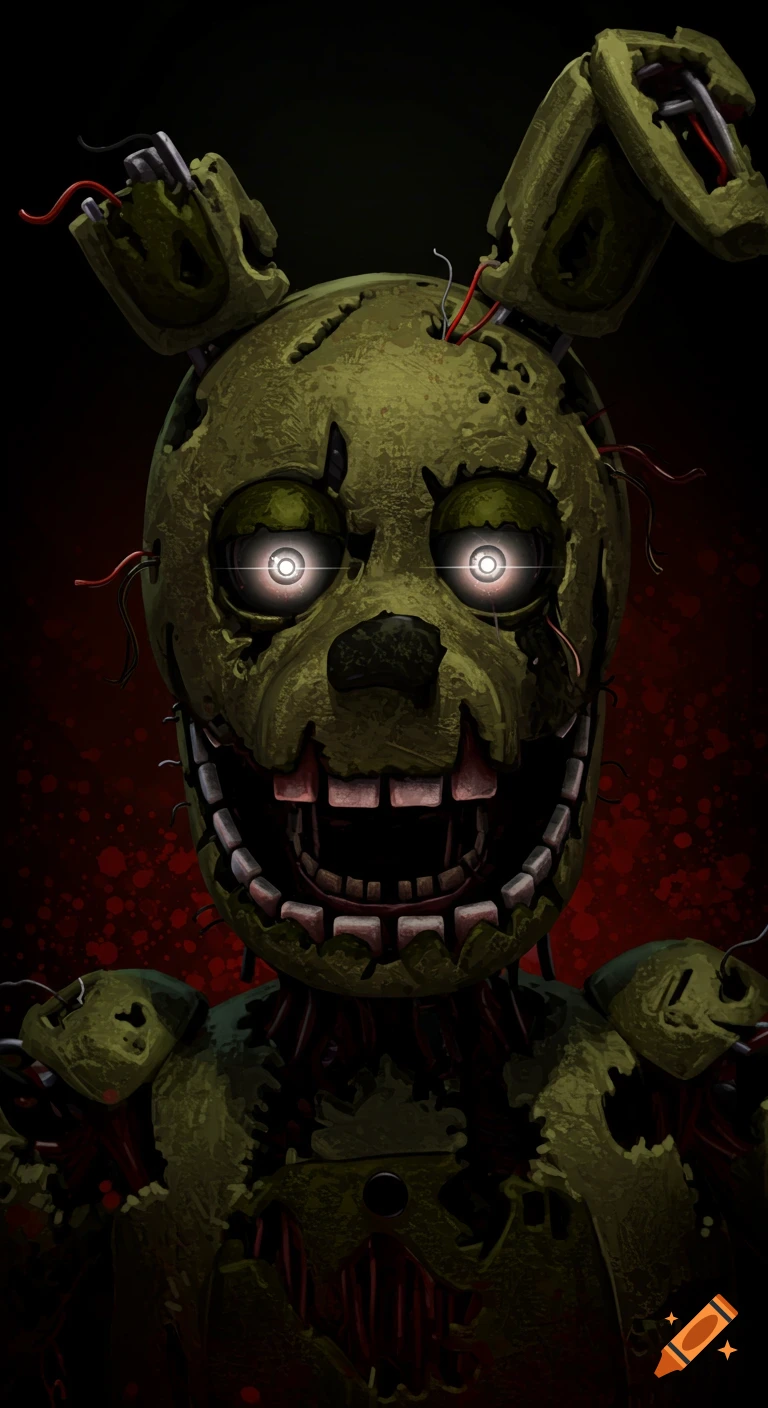 Springtrap scary poster from Five Nights at Freddy's franchise. Horror ...