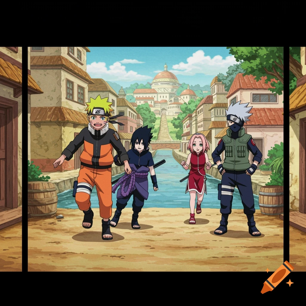 Haku and Naruto sharing a kiss on Craiyon