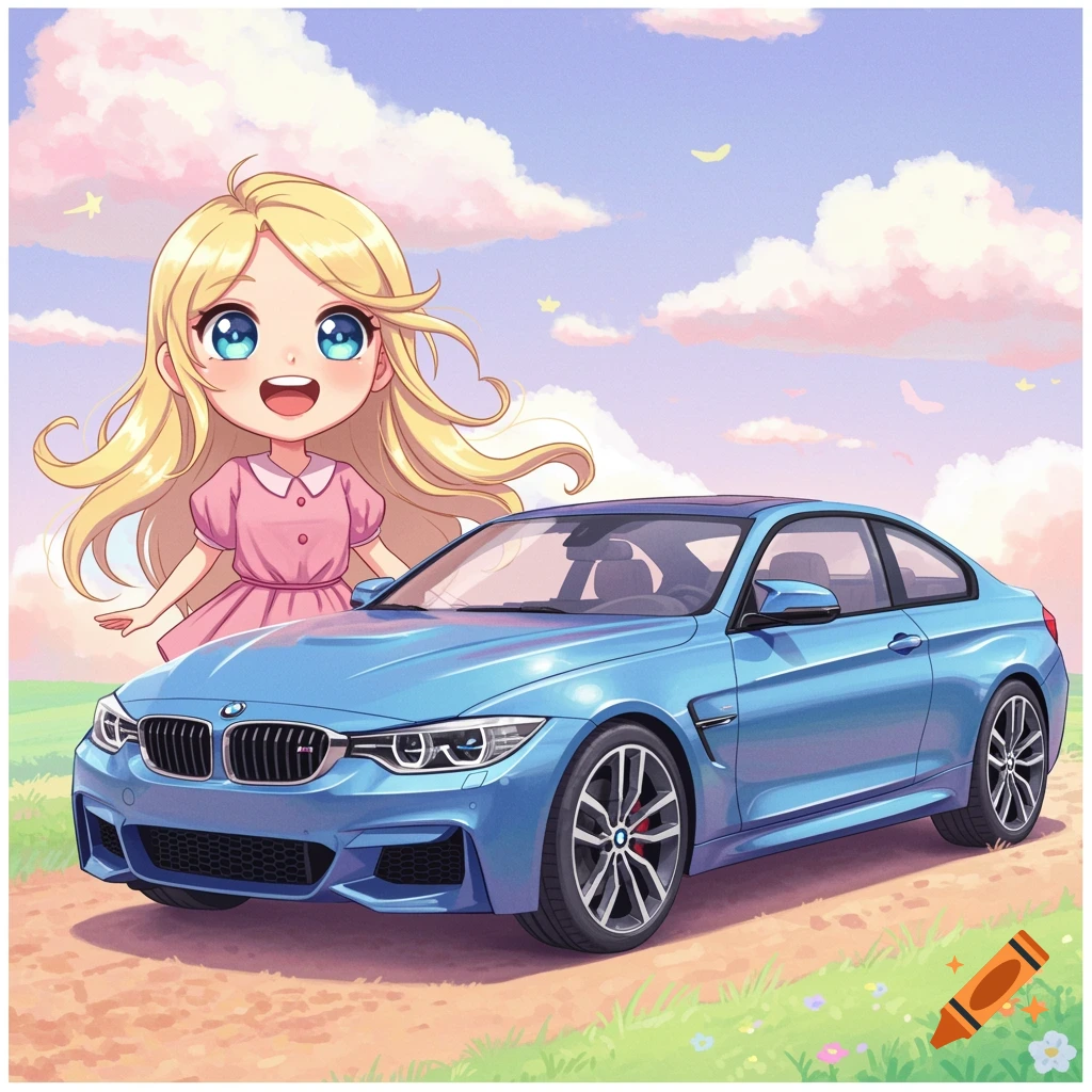 Girl with a BMW on Craiyon