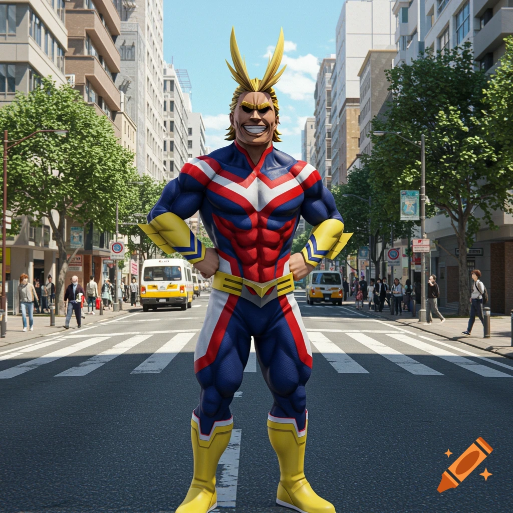 All Might from My Hero Academia in real life on Craiyon