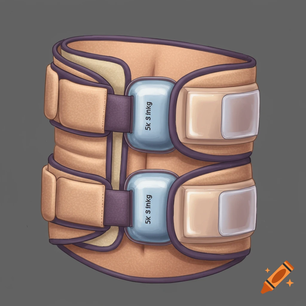 Weight-padded soft plastic belly wrap, approximately 5kg on Craiyon