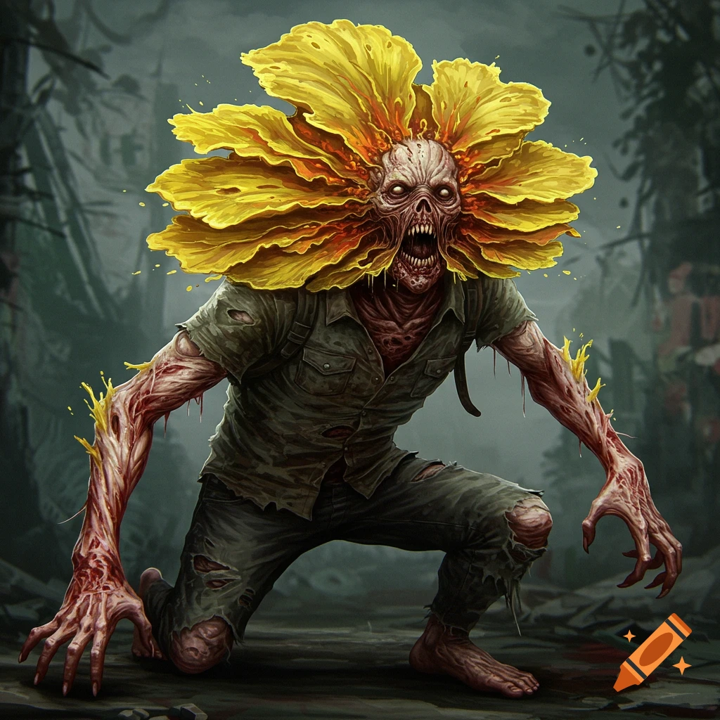 A ragged human-like creature with sharp teeth, claws, and black scales ...