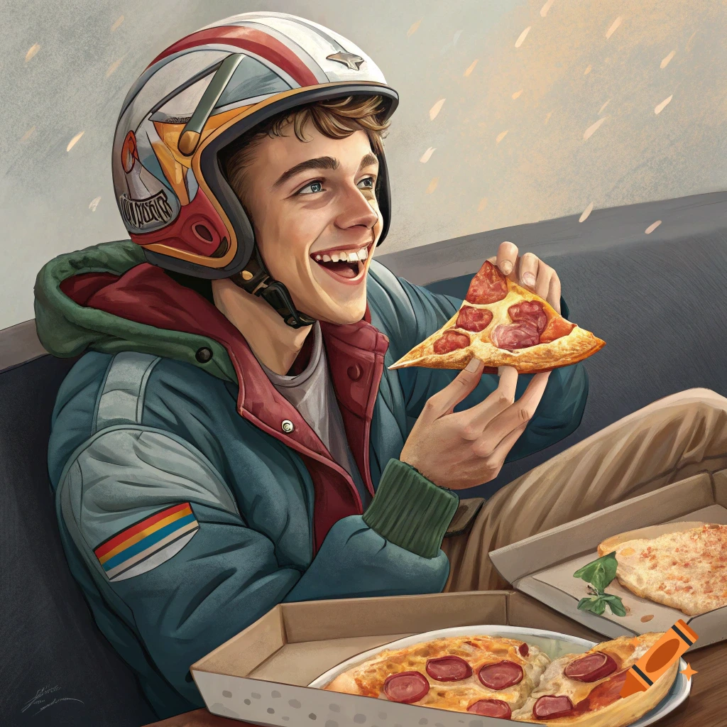 Illustration of a man resembling Jason Statham in pajamas eating soup ...