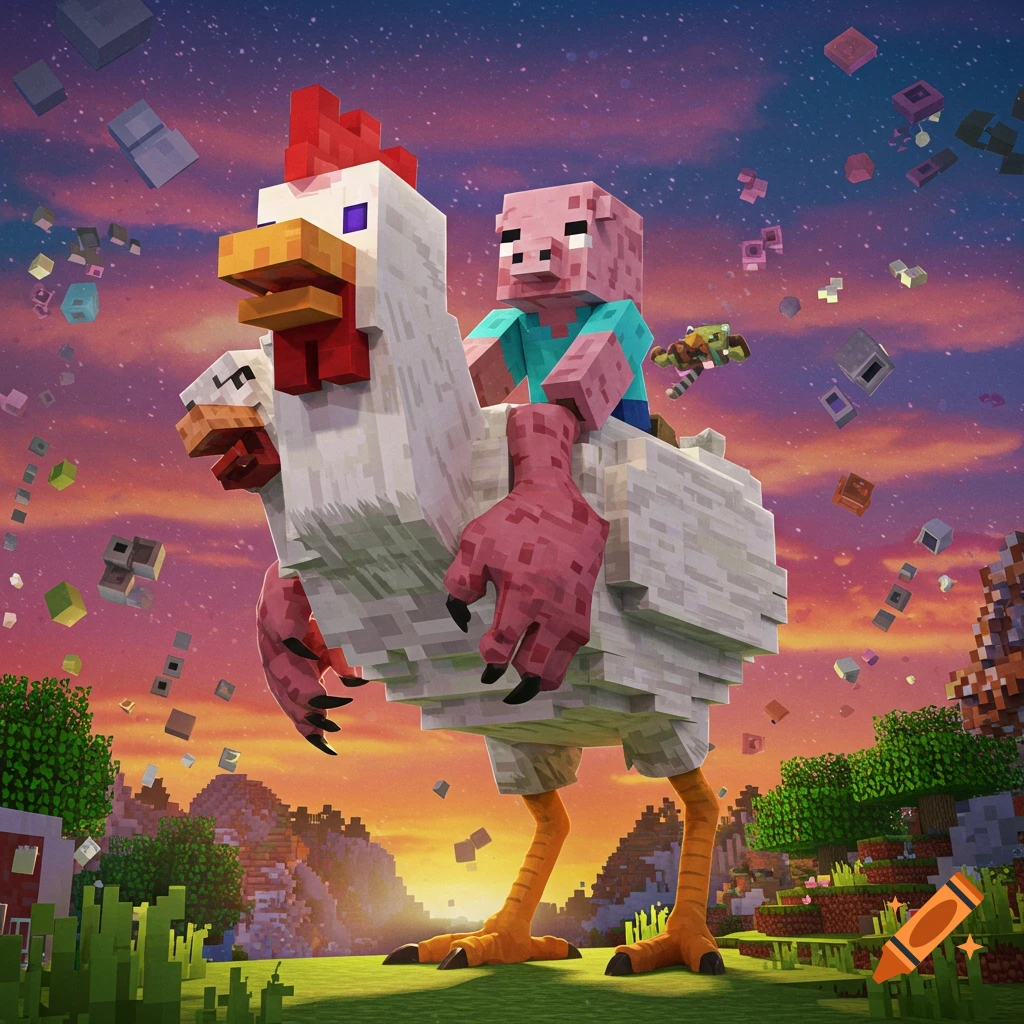 Minecraft Zombie Chicken Jockey as Mark Grayson From Invincible created ...