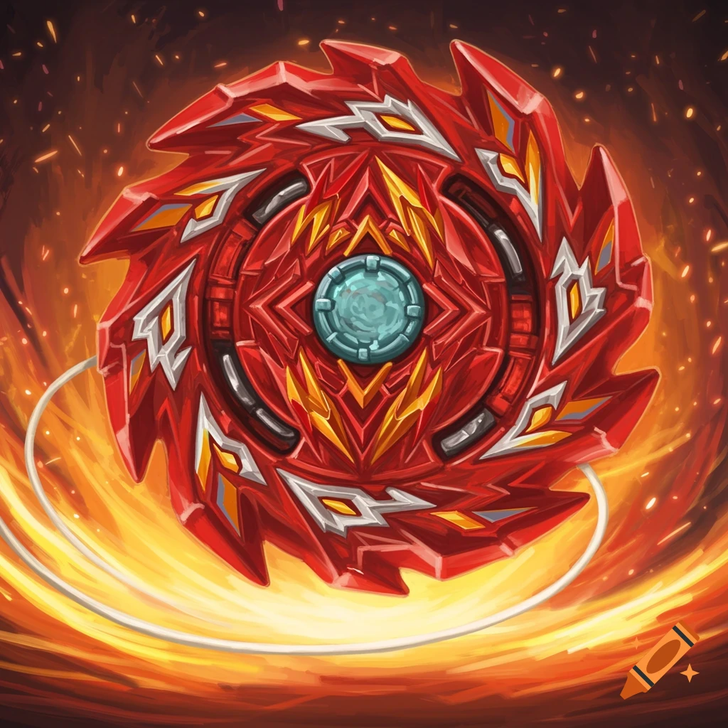 Beyblade with mythical creature design in action on Craiyon