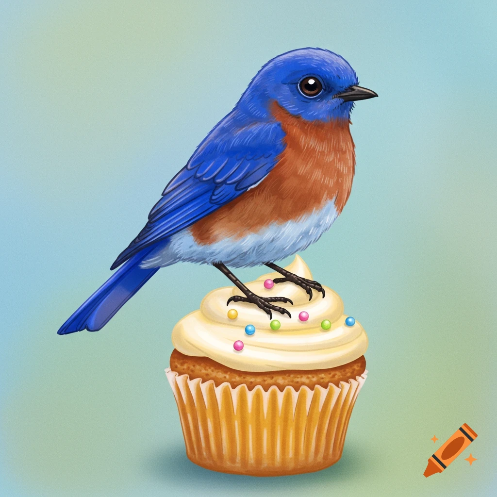 An illustration of a box of cupcakes with a card saying 'Happy Birthday ...