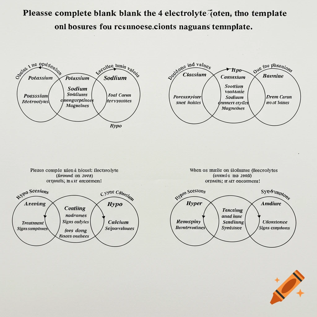 Electrolyte template for potassium, sodium, calcium, and magnesium on ...