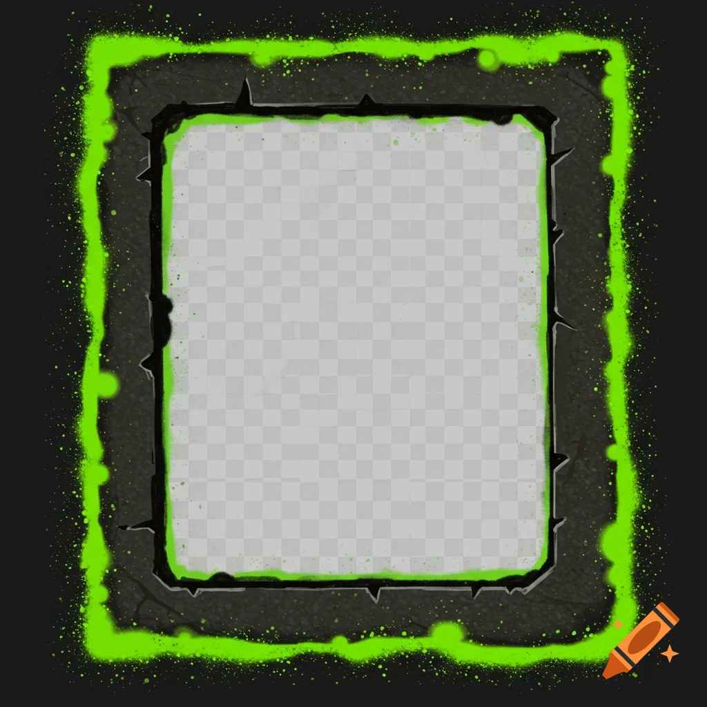 Jet Set Radio custom picture frame with neon green spray paint on Craiyon