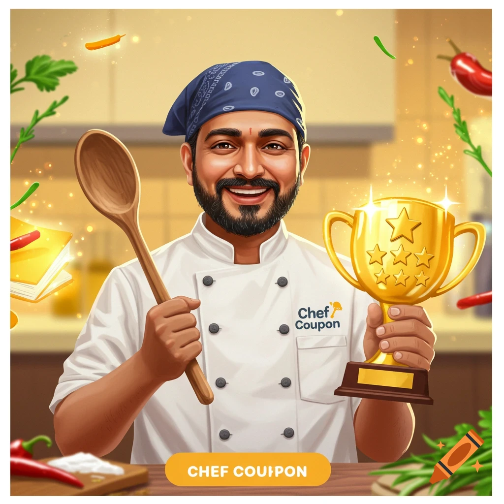 Chef Coupon logo for cooking budget meals on Craiyon