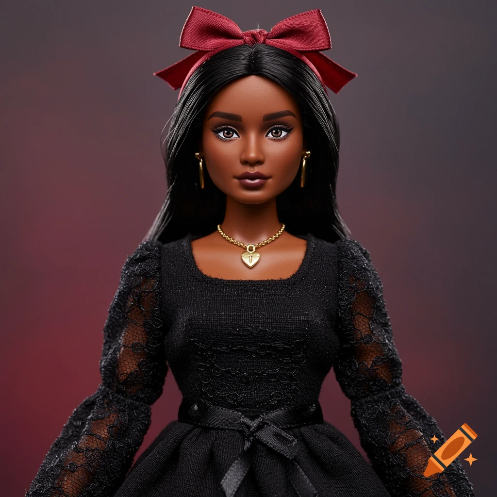 Barbie-style action figure of a woman with a cozy gothic aesthetic on ...