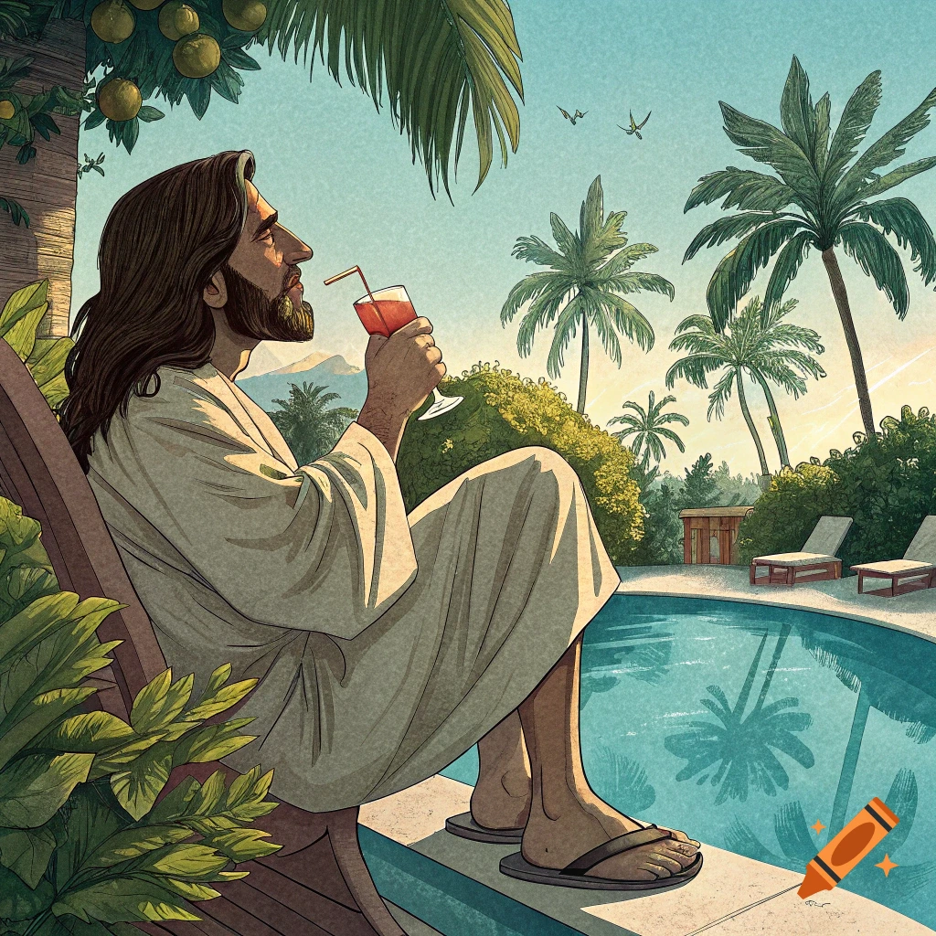 Jesus with the Californian Raisins on Craiyon