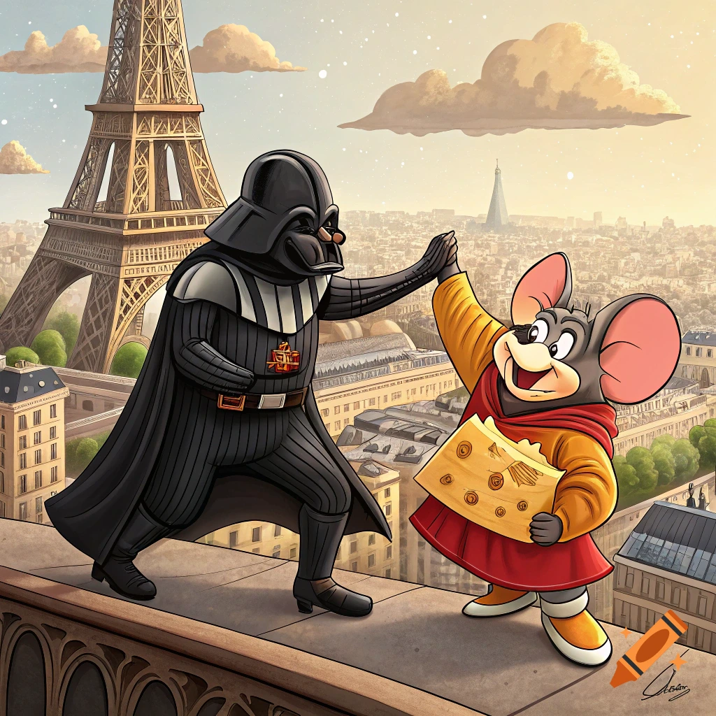 Darth Vader sitting on a dark throne eating a bowl of Cheetos in space ...