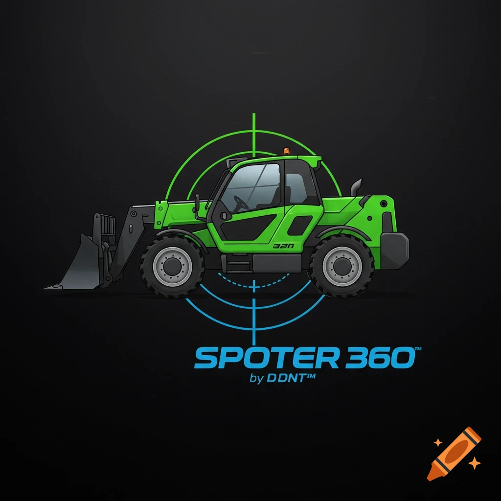 SPOTTER 360 by DNT™ telehandler sticker with crosshair graphic on Craiyon