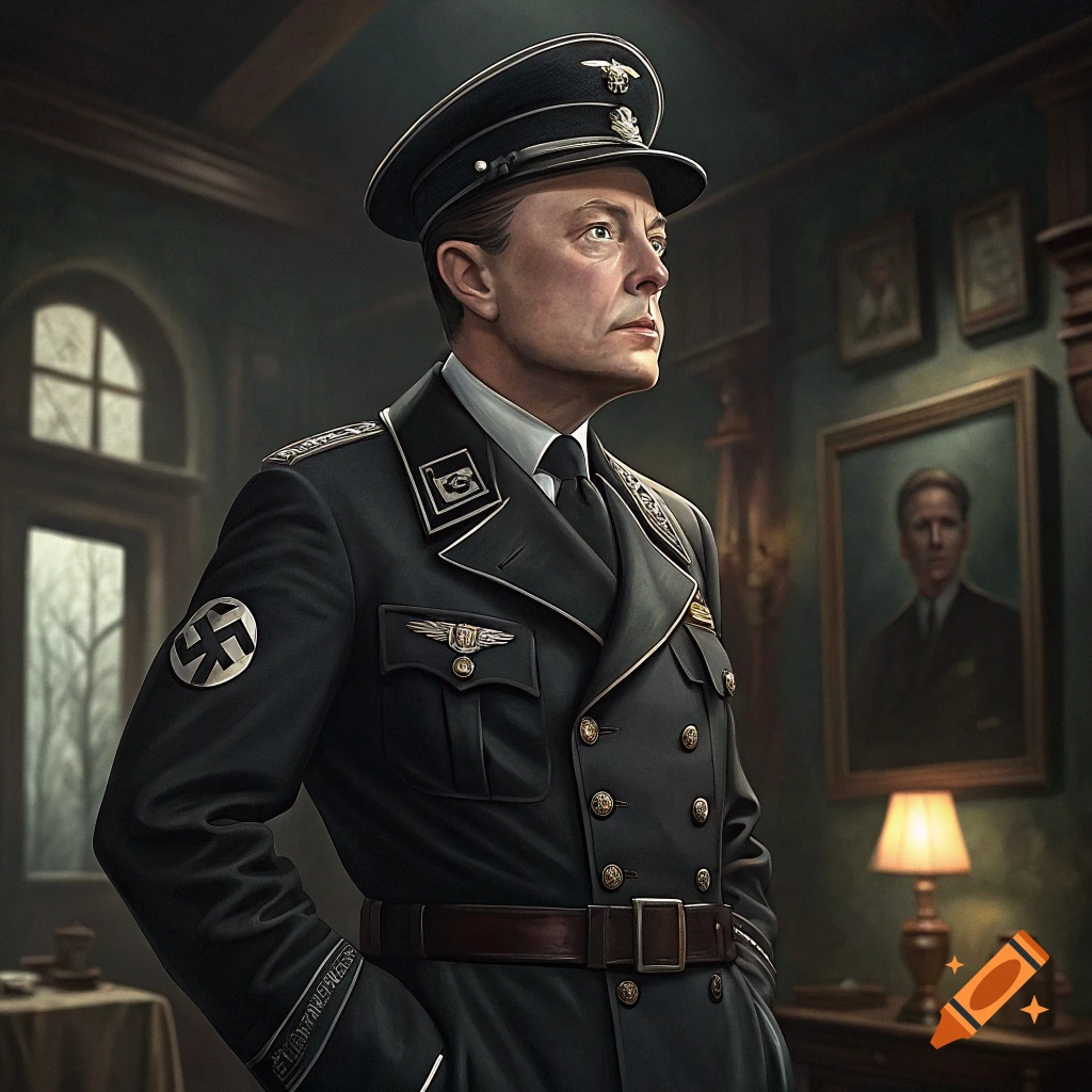 Elon Musk in black German military uniform, Man in the High Castle on ...