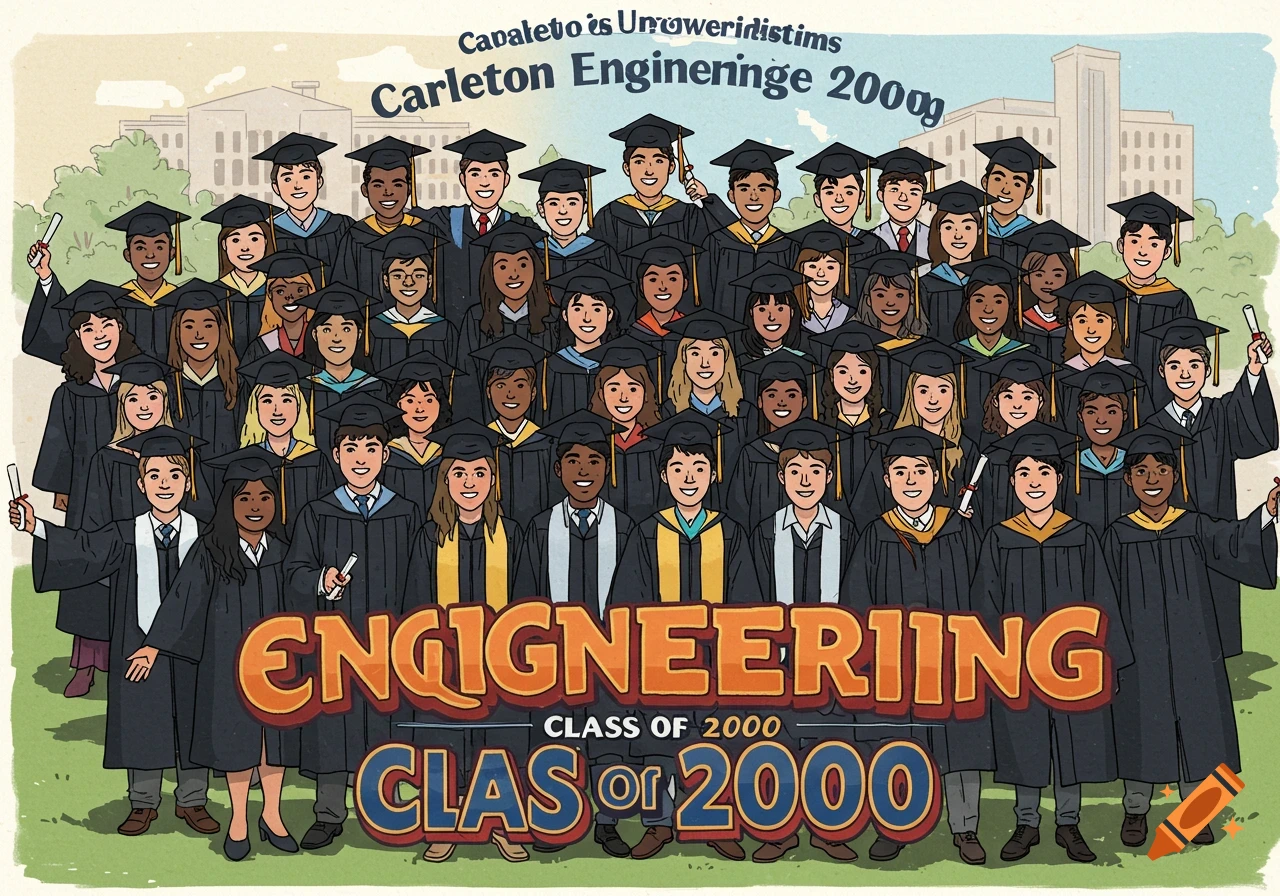 Clipart image of multiracial university graduates with Carleton ...