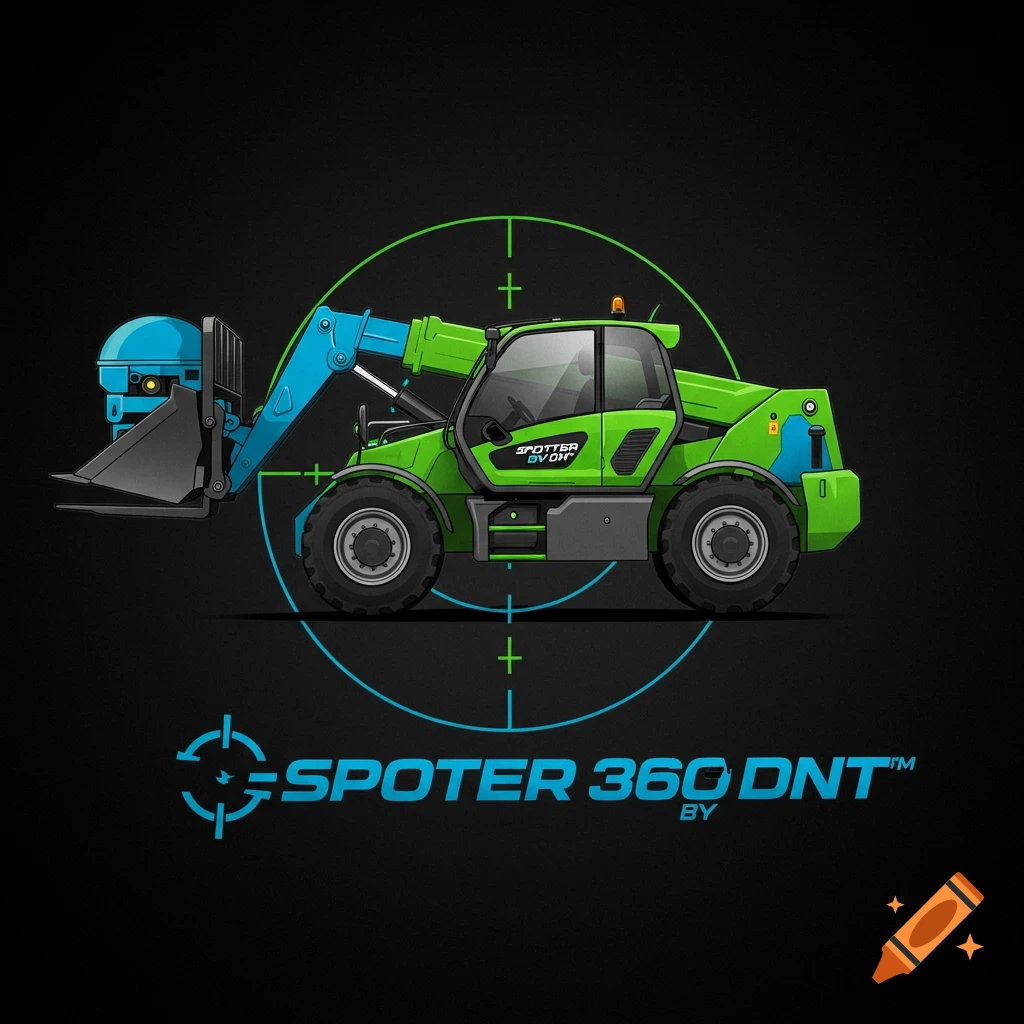 SPOTTER 360 by DNT™ telehandler sticker with crosshair graphic on Craiyon
