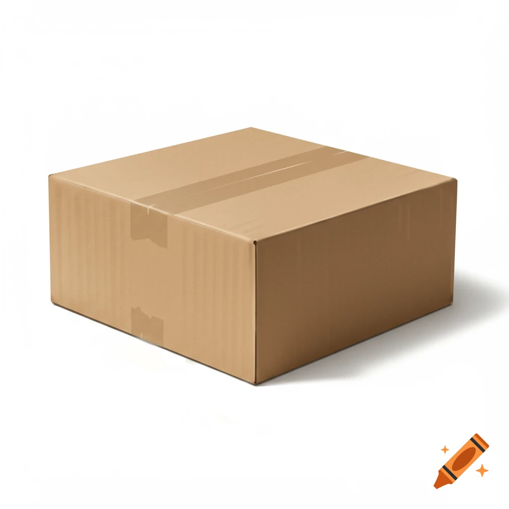 Brown cardboard box on Craiyon