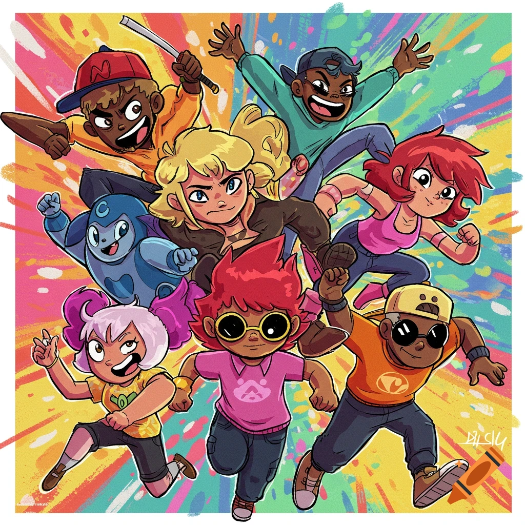 PaRappa the Rapper dances at a house party with friends, seen through a ...