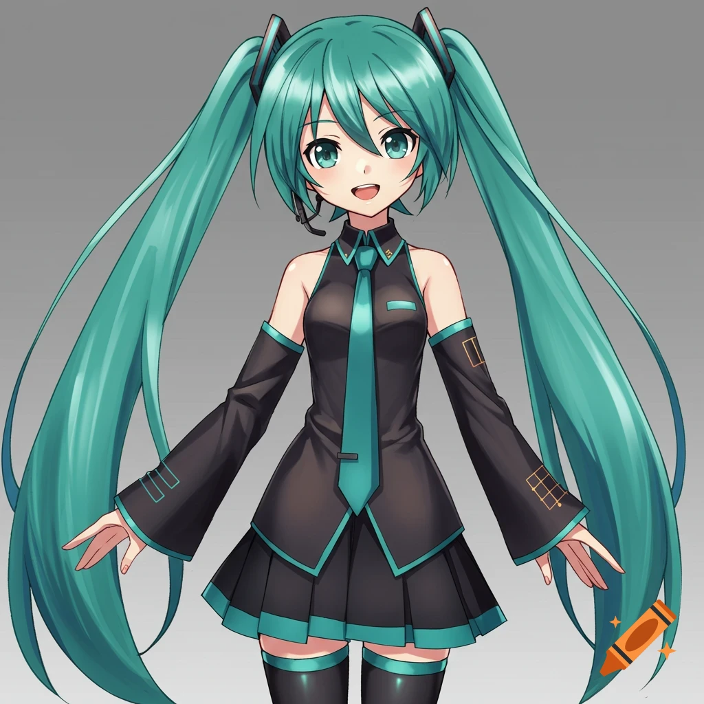 Miku anime style monitoring system illustration on Craiyon